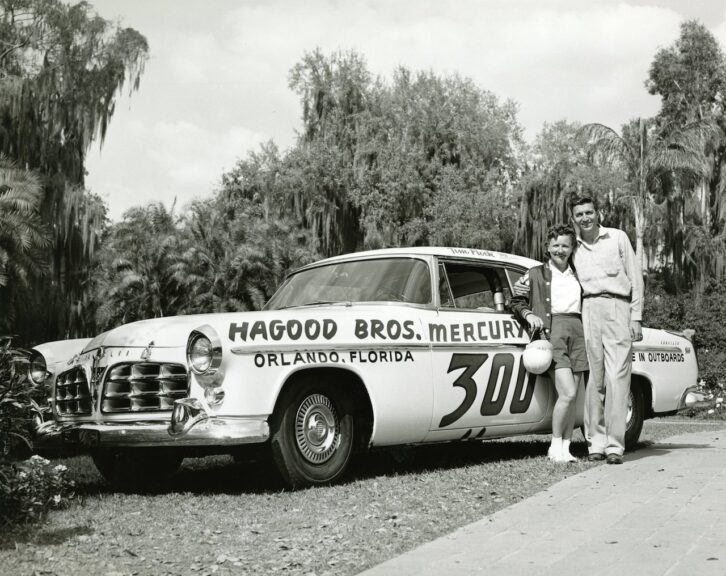 Vicki Wood with a 1955 Chrysler 300.